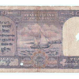 Rare 10 Rs British India Banknote Burma Issue Collectible 10 Rupees ...