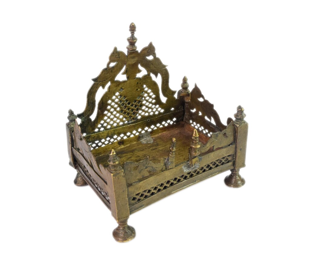 Old Indian Brass Throne Beautiful Peacock Design Hand Jali Cutting ...