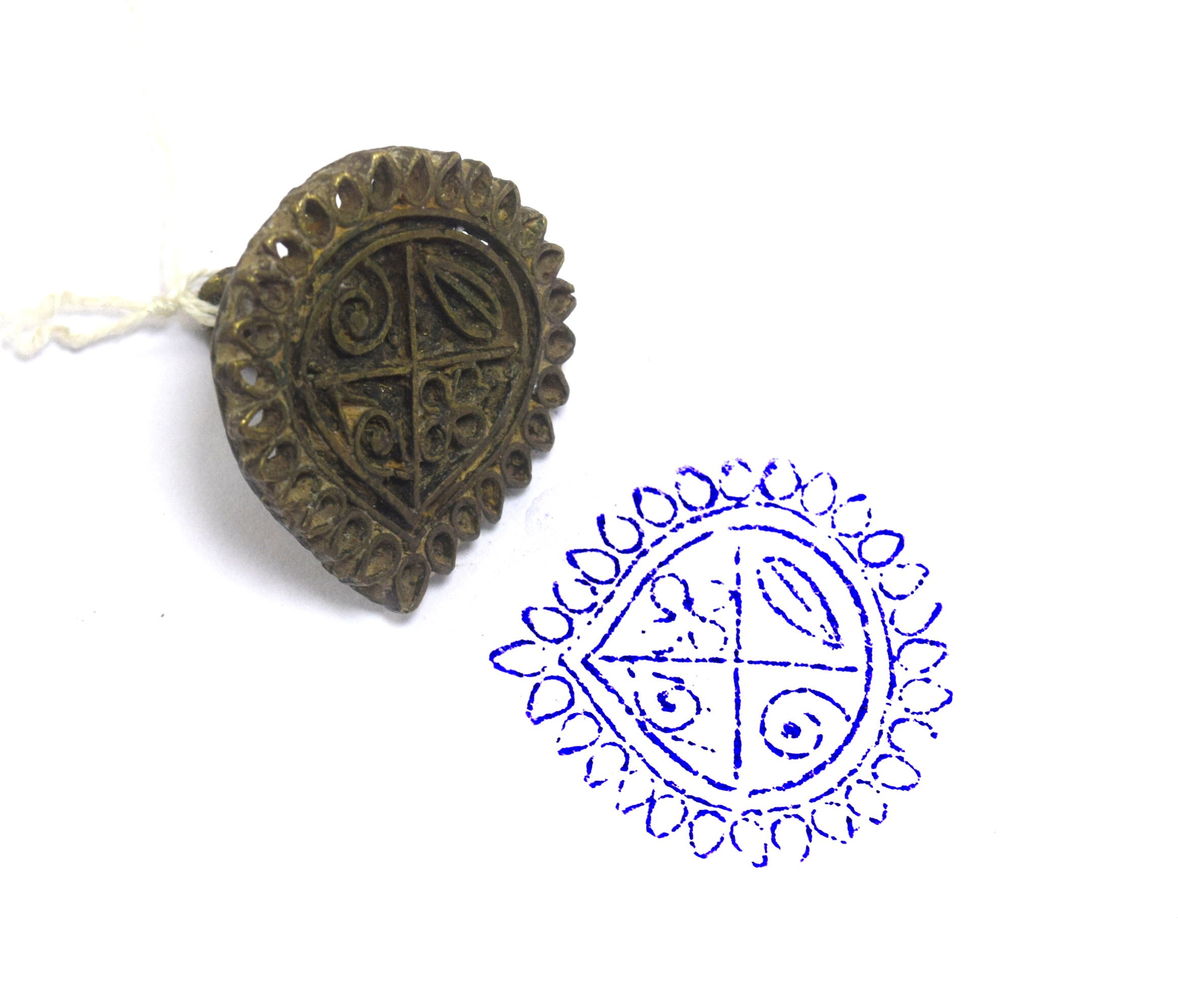 Old Hindu Urdhva Pundra Temple Ritual Stamp Dye Indian Brass - Etsy