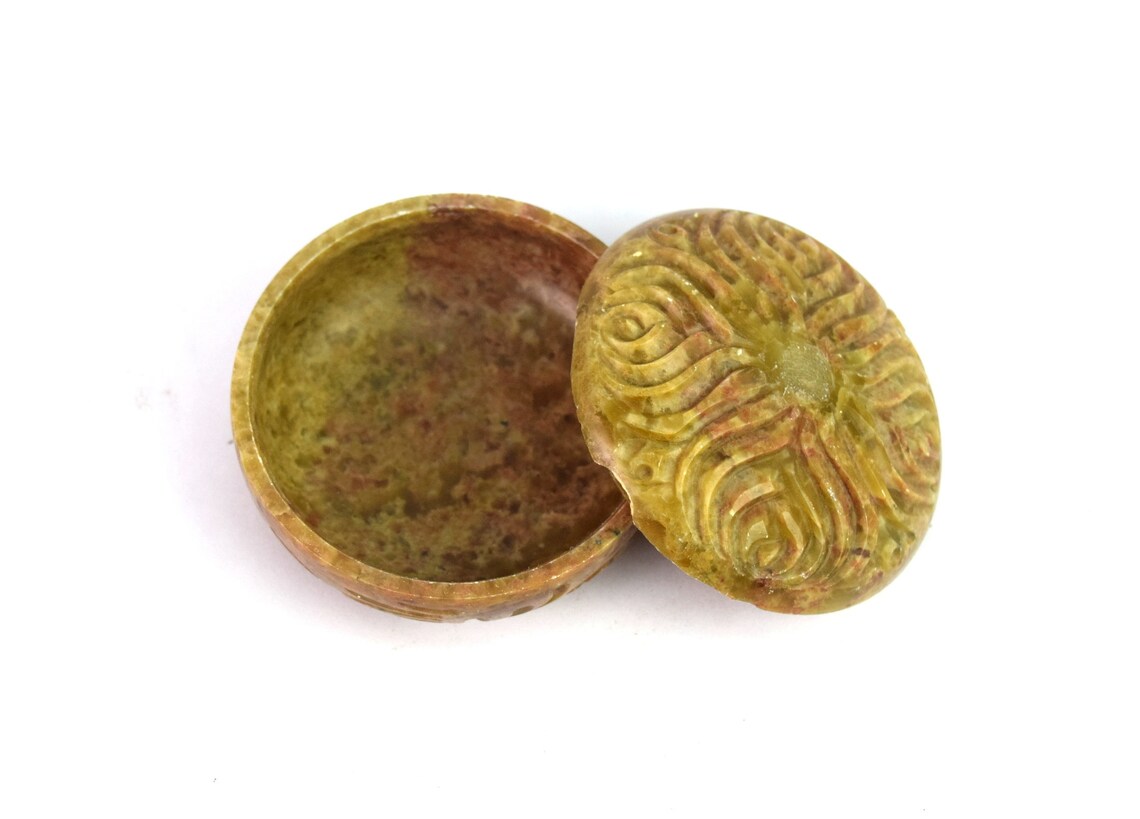 Old Indian Handcrafted Stone Trinket Box Home Decor | Etsy