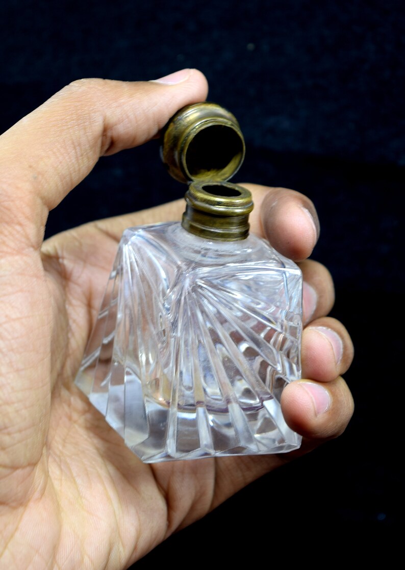 Vintage Original Unique Shape Cut Glass Beautiful Perfume | Etsy