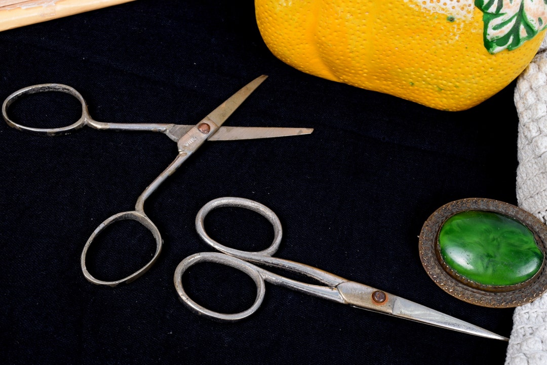 Indian Vintage Brass Embroidery Needlework Scissors 2 Pcs Paper Cutting ...