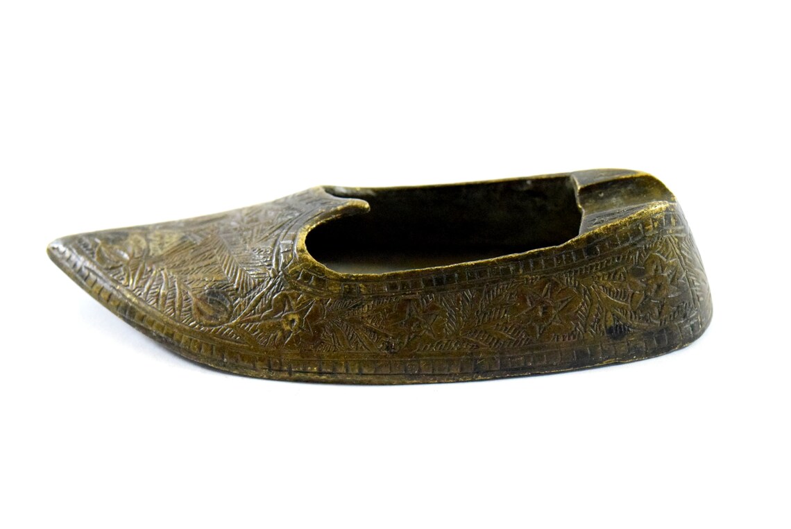 Beautiful Hand Crafted Brass Shoe Shape Ash Tray Unique | Etsy