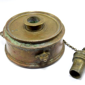 Antique Heavy Brass Big Size Inkwell Handcrafted Collectible Inkpot ...