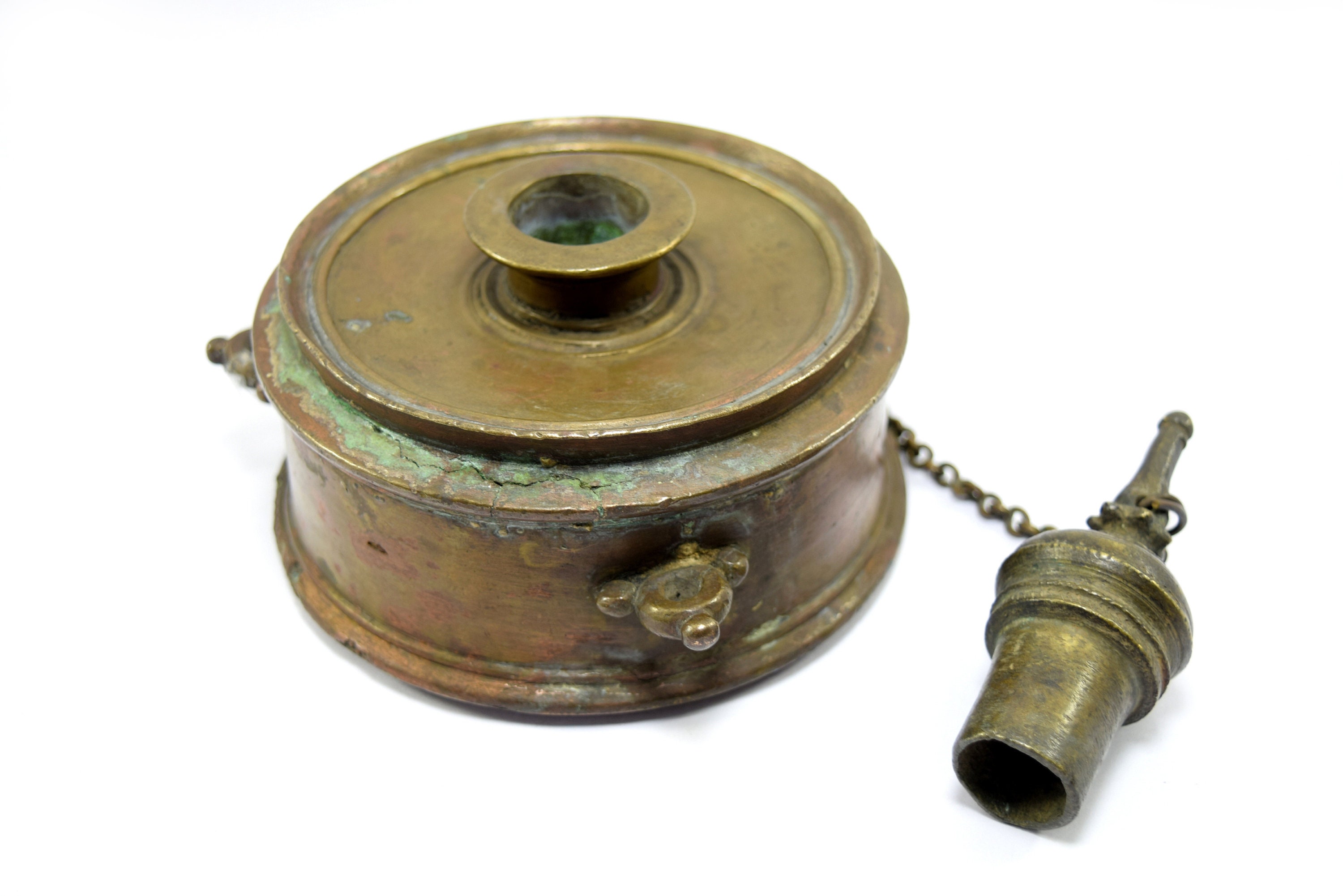 Antique Heavy Brass Big Size Inkwell Handcrafted Collectible | Etsy