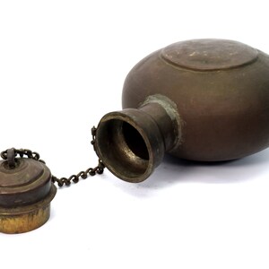 Old Brass Flask With Original Cap 19c Antique Old Decorative Water Pot ...