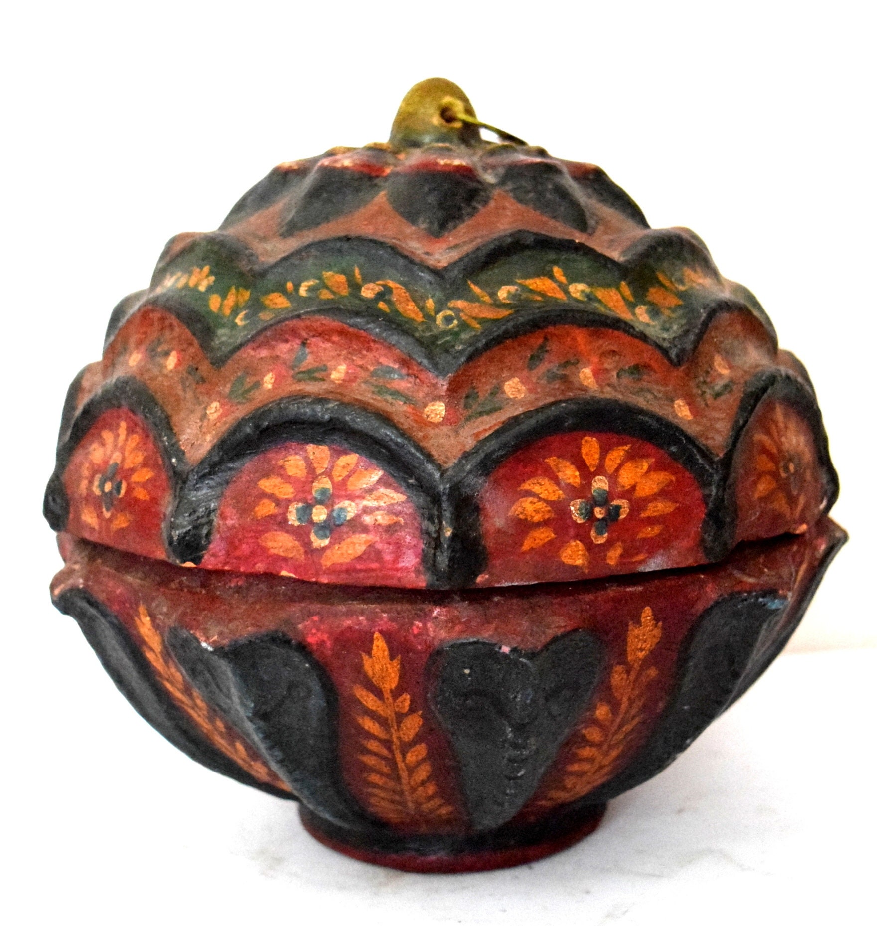 Vintage Handmade Indian Paper Craft Jewelry / Trinket Box - Etsy