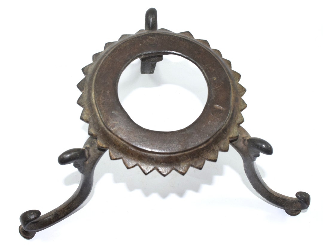 Mughal Solid Brass Tripod Water Pot Stand Handcrafted Rich Patina Indo ...