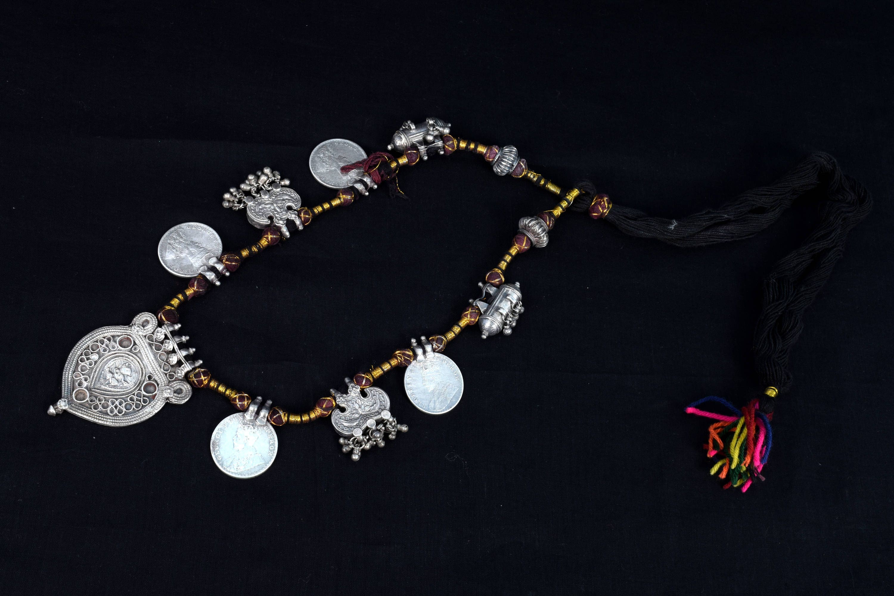 Rare Ethnic Antique Indian Amulets Coins Necklace Silver - Etsy