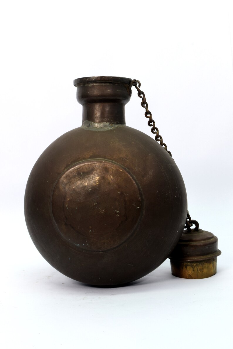 Old Brass Flask With Original Cap 19c Antique Old Decorative | Etsy