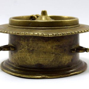 Vintage Indian Brass Inkwell Rich Patina Unique Collectible - Etsy