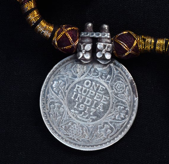 Rare Ethnic Antique Indian Amulets - Coins Necklace S… - Gem
