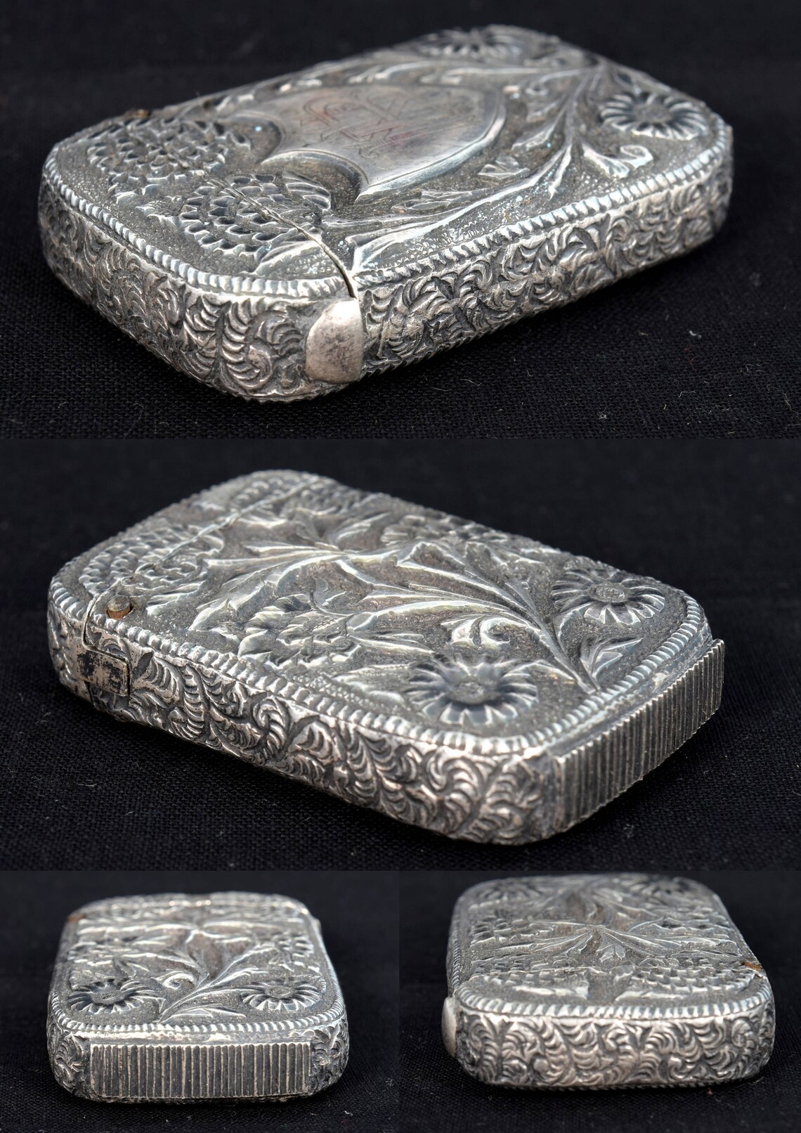 Antique Collectible Vesta Box for Silver Carved Beautiful Box - Etsy