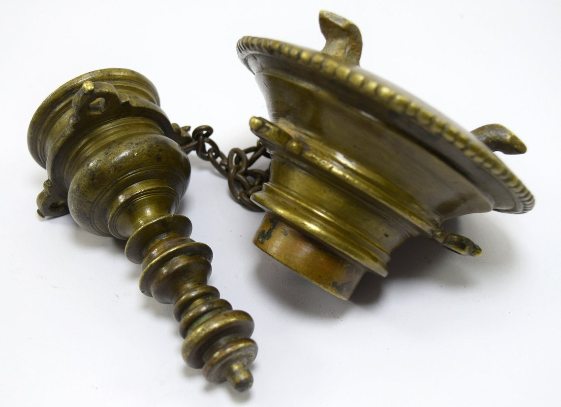 Ink Pot 18c Rare Vintage Indian Brass Inkpot Temple Pagoda | Etsy