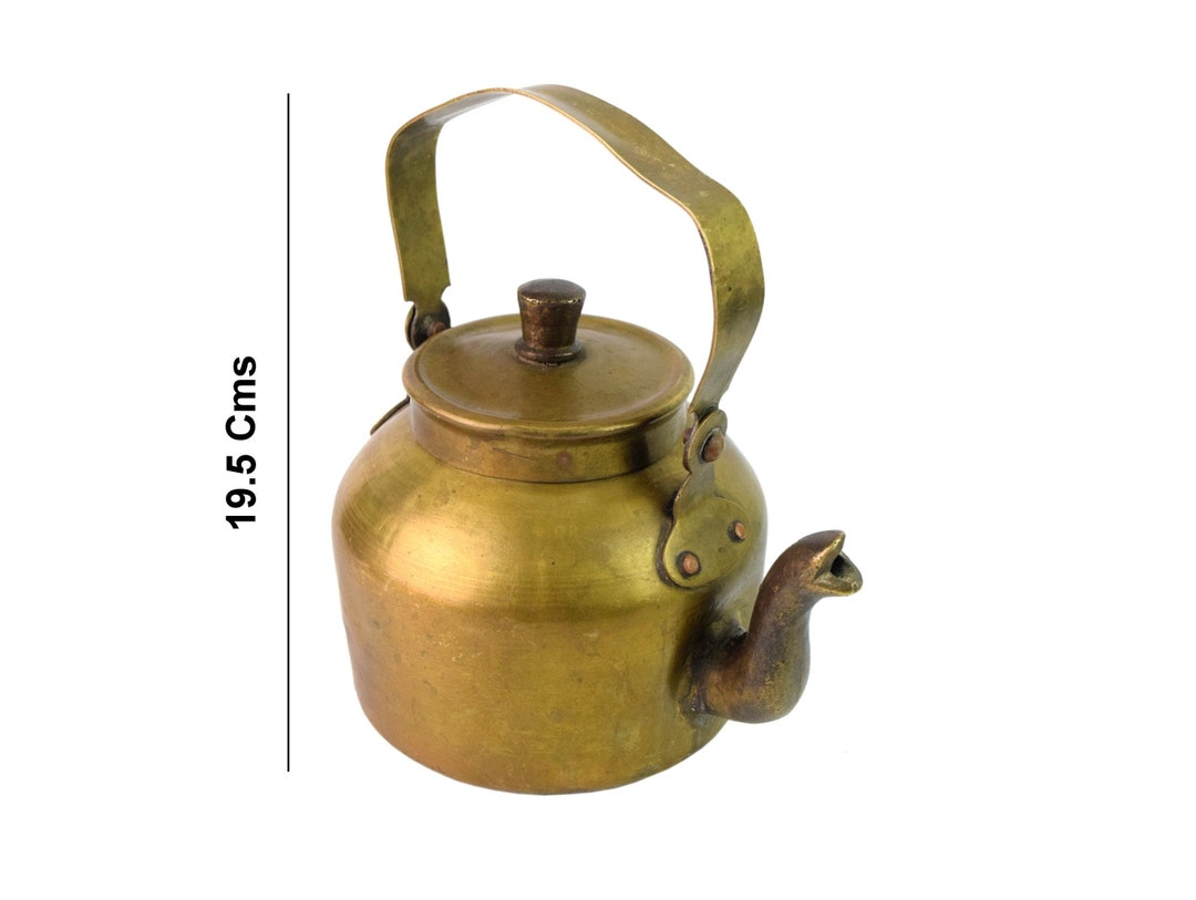 Old Brass Tea Serving Spout Pot Vintage Brass Tea Coffee Kettle Kitchen ...