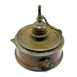 Antique Heavy Brass Big Size Inkwell Handcrafted Collectible Inkpot ...
