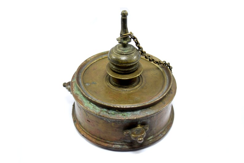Antique Heavy Brass Big Size Inkwell Handcrafted Collectible - Etsy