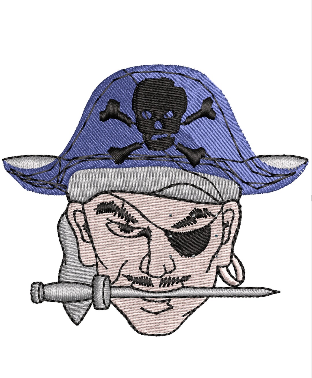 3 Files 3 Sizes of Pirate Embroidery Machine Design File, Several ...