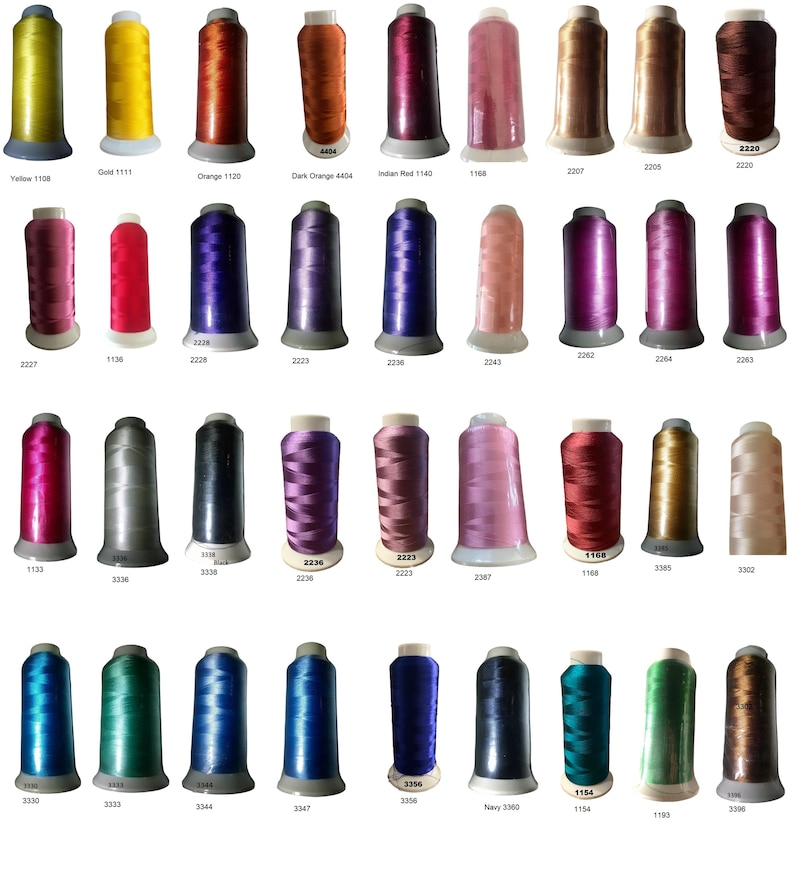 Rayon Embroidery Thread 120/2 – 5000Y Big Spool, All Colors Rope - Etsy