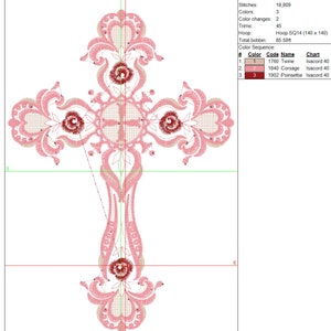 Cross 5 X 7" Embroidery Machine Design File, to Run Your Embroidery ...