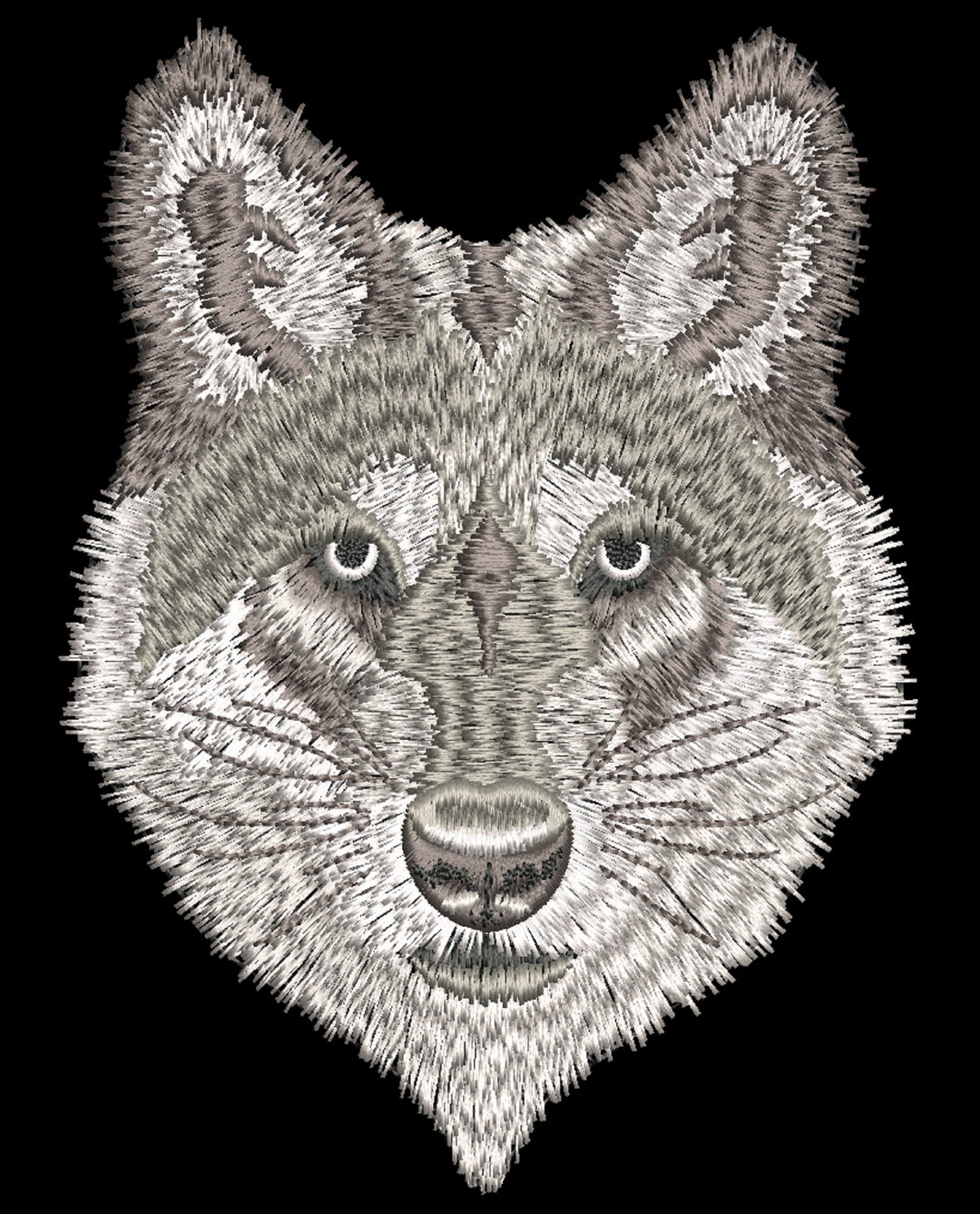 Wolf Face Embroidery Machine Design File, Several Format Instant ...