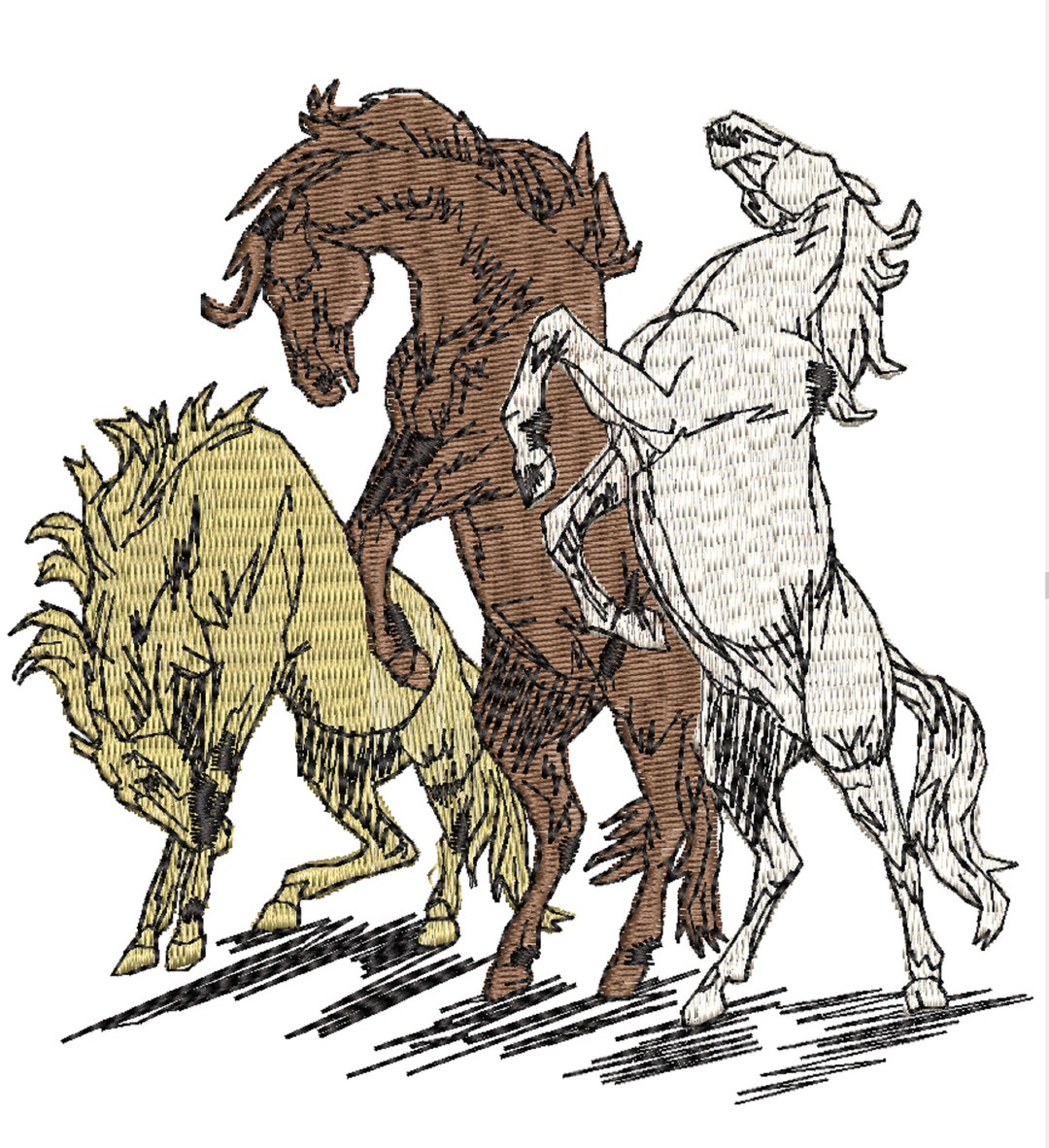 3 Wild Horses Embroidery Designs 2 Sizes 4" and 6" for Horse Lovers - Etsy