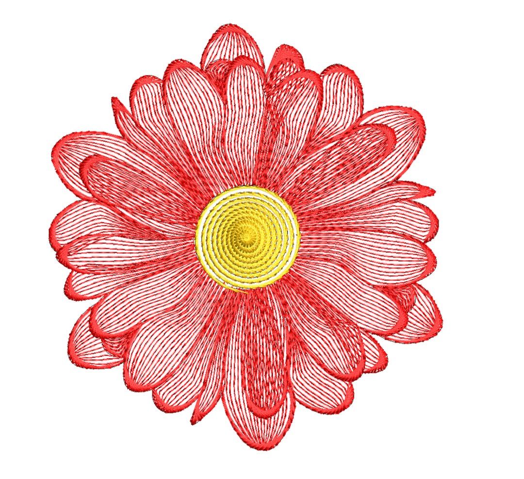 5 Inches Flower Embroidery Machine Design File, Several Format Instant ...