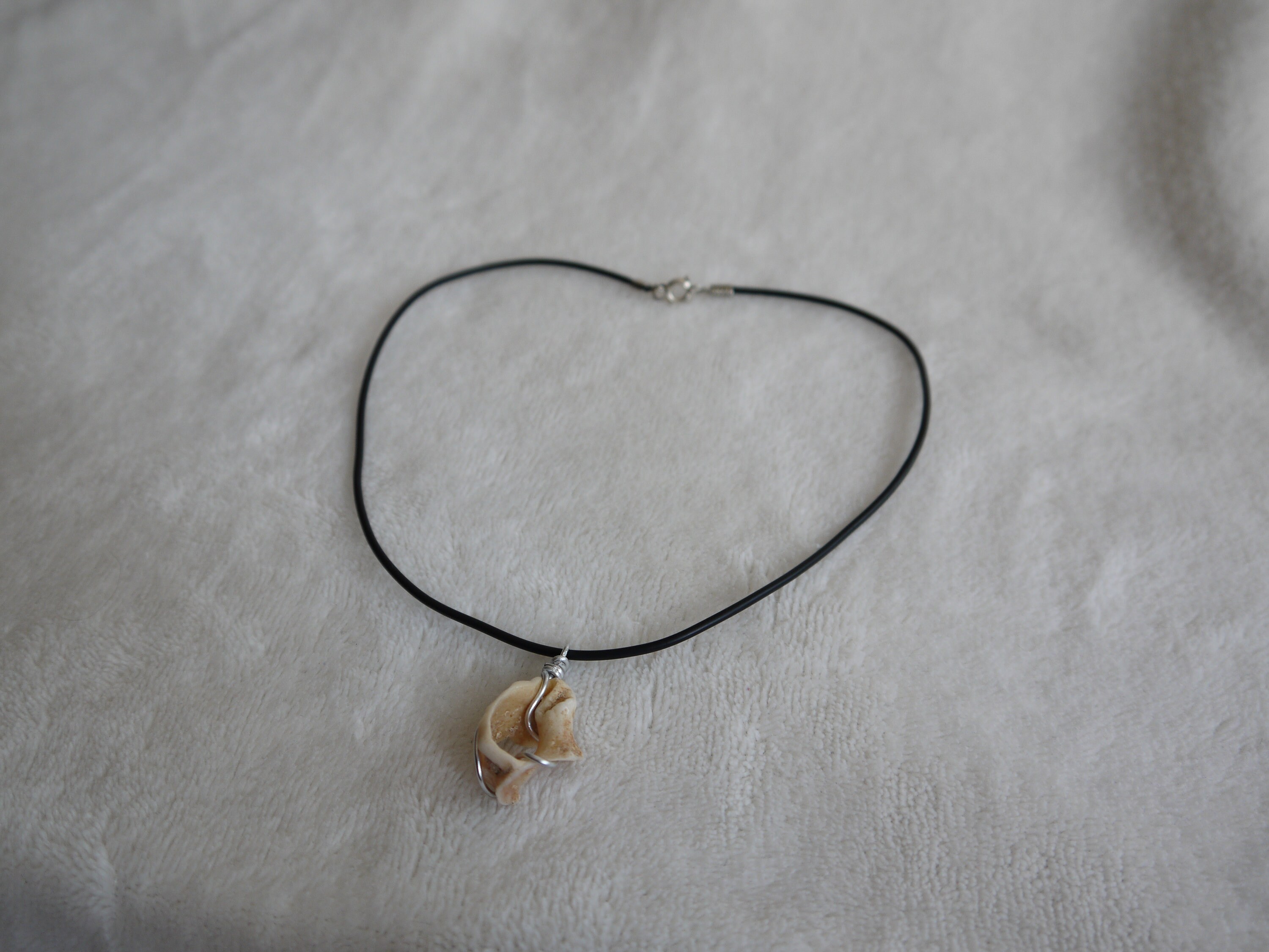 Broken Seashell Necklace, Natural Genuine Seashell Pendant, Wire and ...