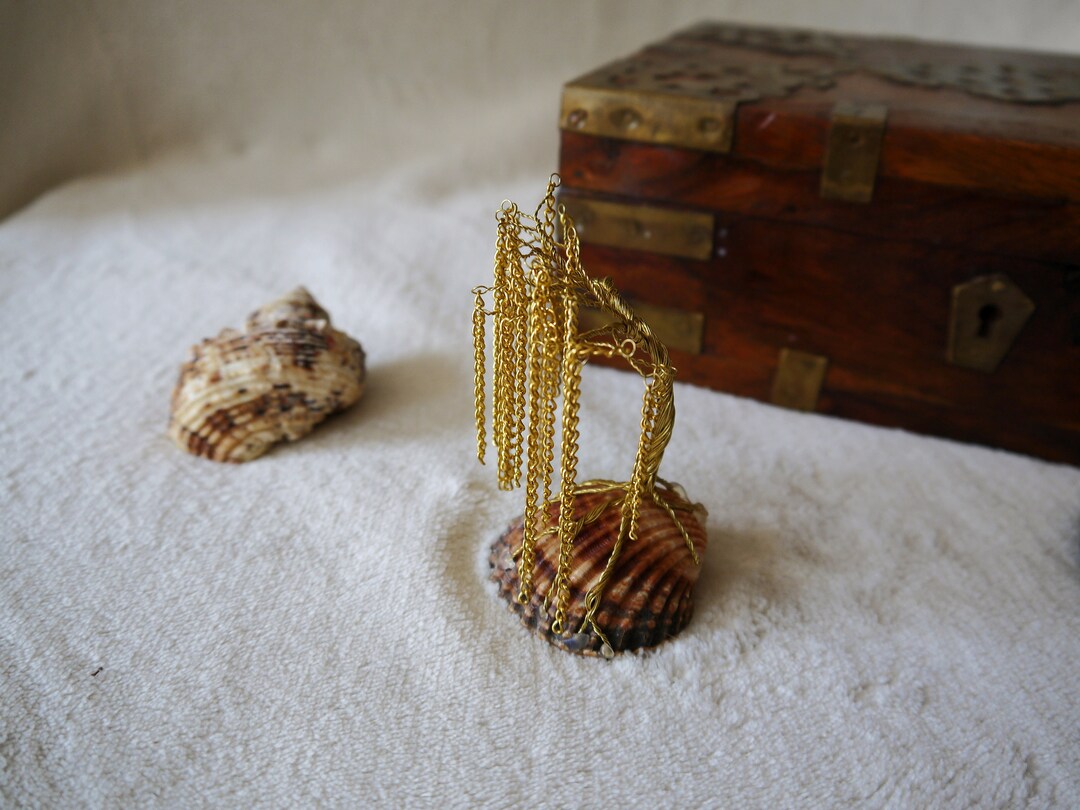 Golden Weeping Willow Sculpture, Chain Tree of Life, Tree Sculpture ...