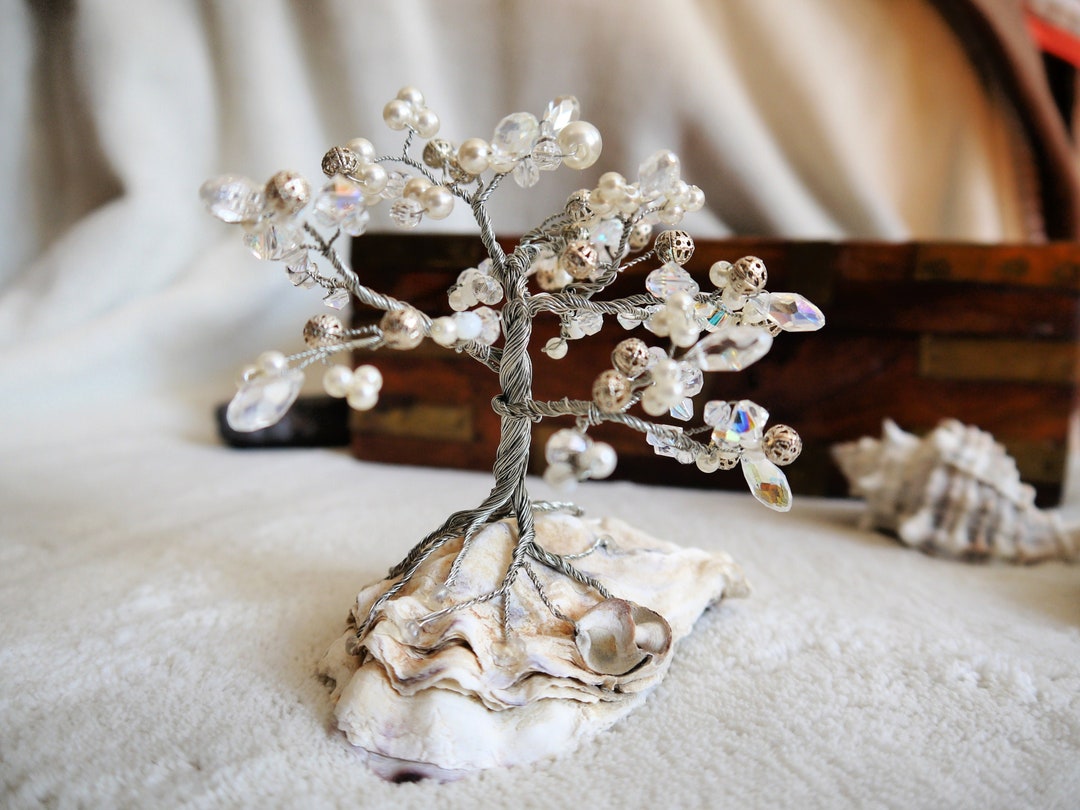 Pearly Silver Suncatcher Tree of Life Tree Sculpture Art - Etsy