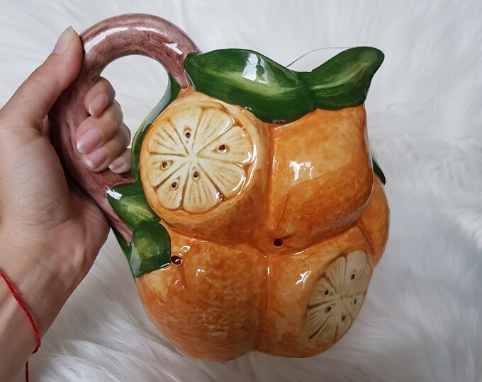 1980s Vintage Italian Ceramic Lemonade Limoncello Serving Pitcher ...
