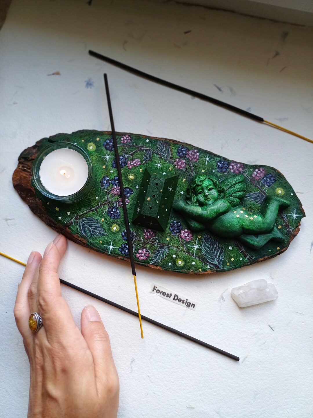 Handmade Fairy Incense Holder: Woodland Meditation Set - Etsy