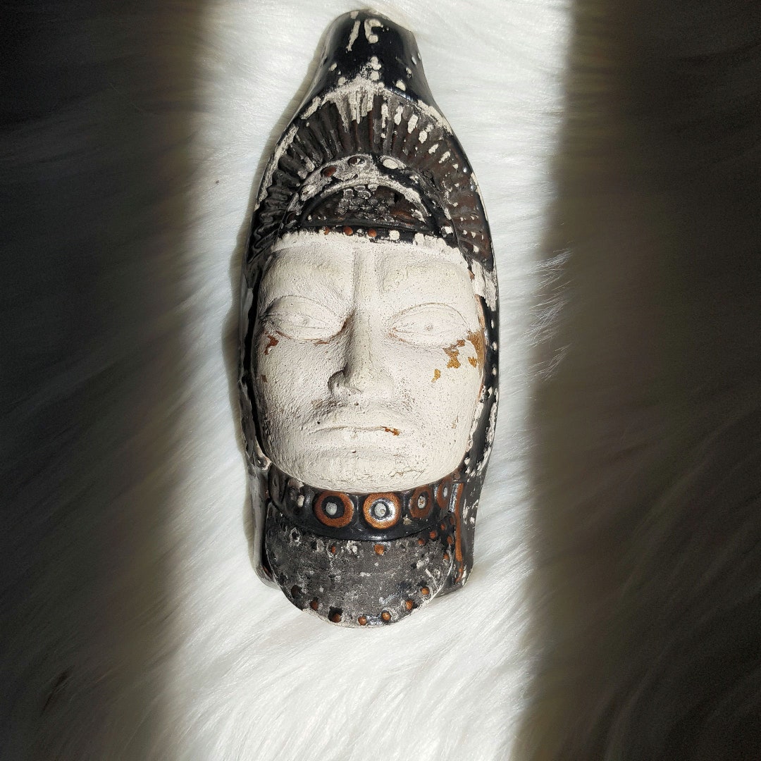 Vintage Plaster Cast Head: Rustic Folklore Wall Decor - Etsy UK
