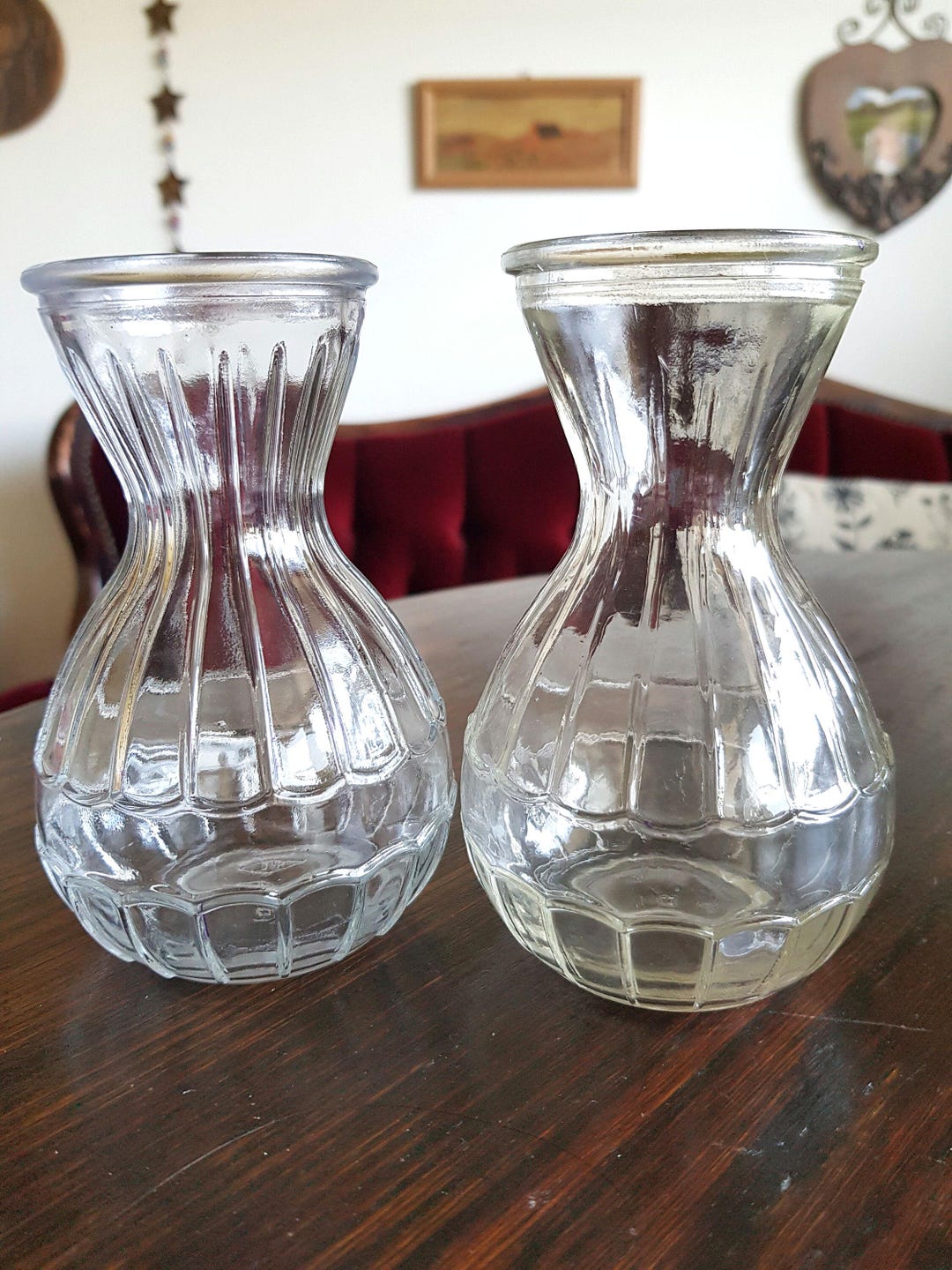 Vintage Pressed Glass Bud Vase: 1960s Farmhouse Decor - Etsy