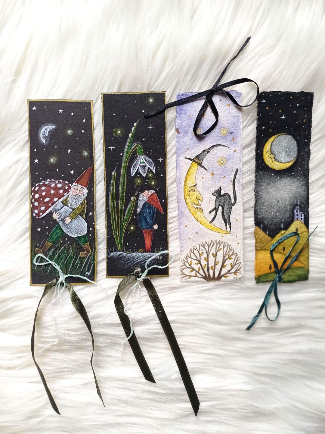 Fairy Tale Hand Drawn Hand Painted Bookmarks Magic Gnomes/whimsical ...