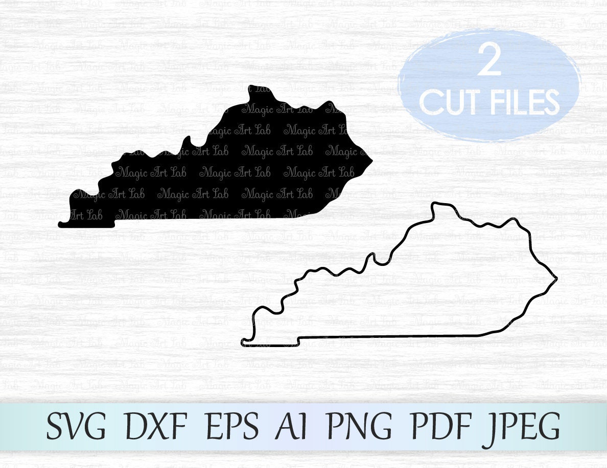 Kentucky state svg Kentucky silhouette Kentucky vector | Etsy