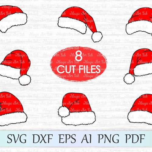Santa SVG EPS dwg Descarga digital Santa Hat svg Santa Hat | Etsy