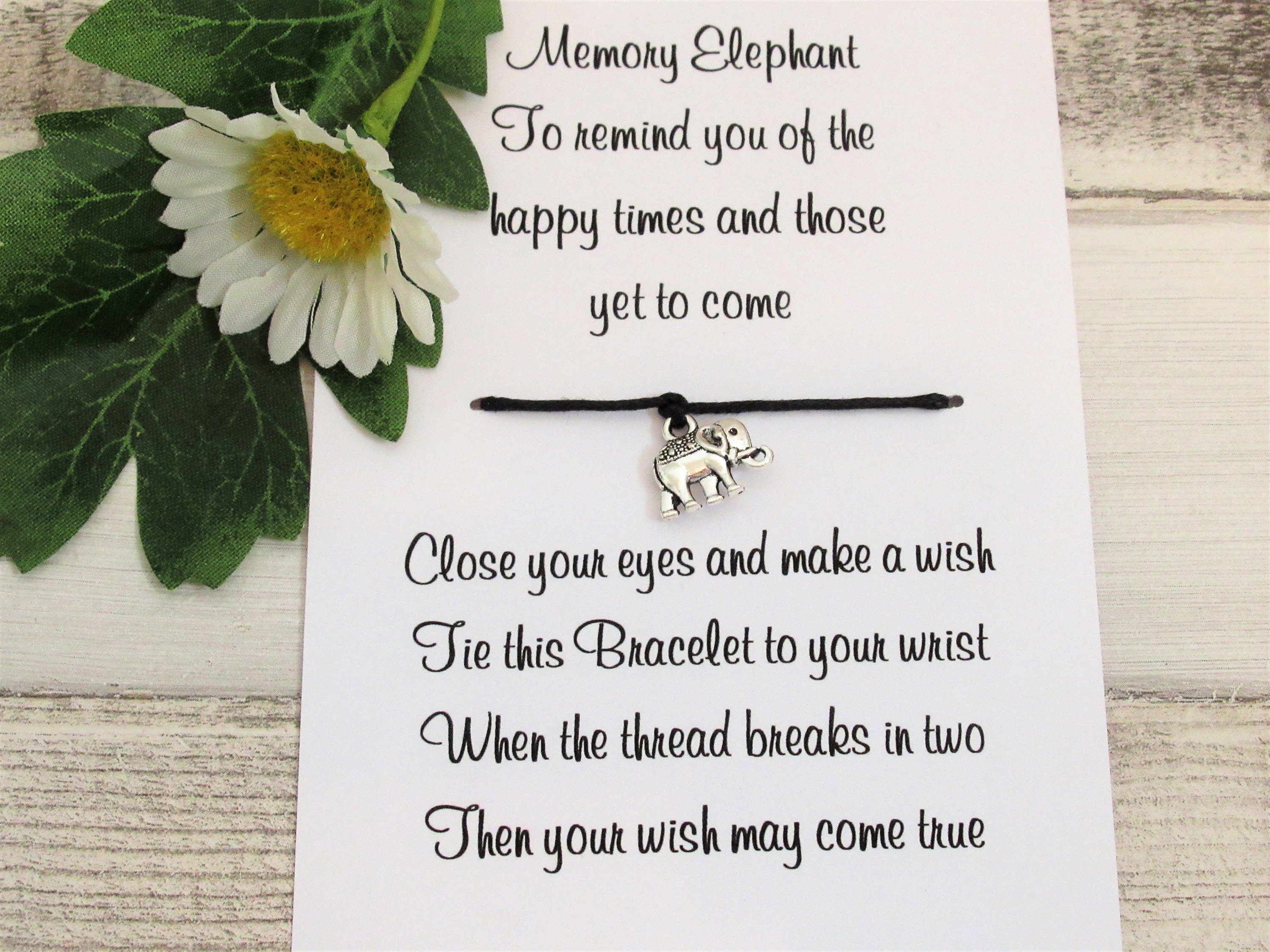 Memory Elephant Wish Bracelet Memory Bracelet Memory - Etsy