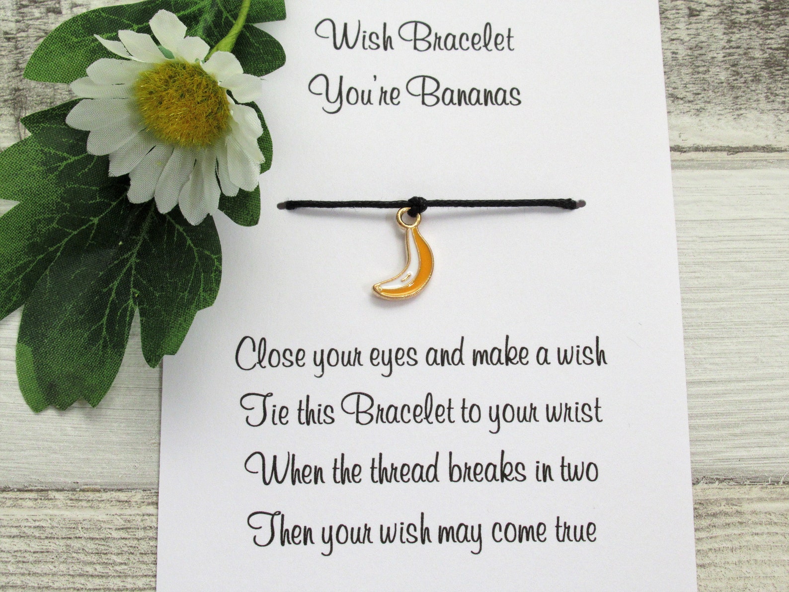 You're Bananas Wish Bracelet, Banana Bracelet, Banana Jewellery, Banana ...
