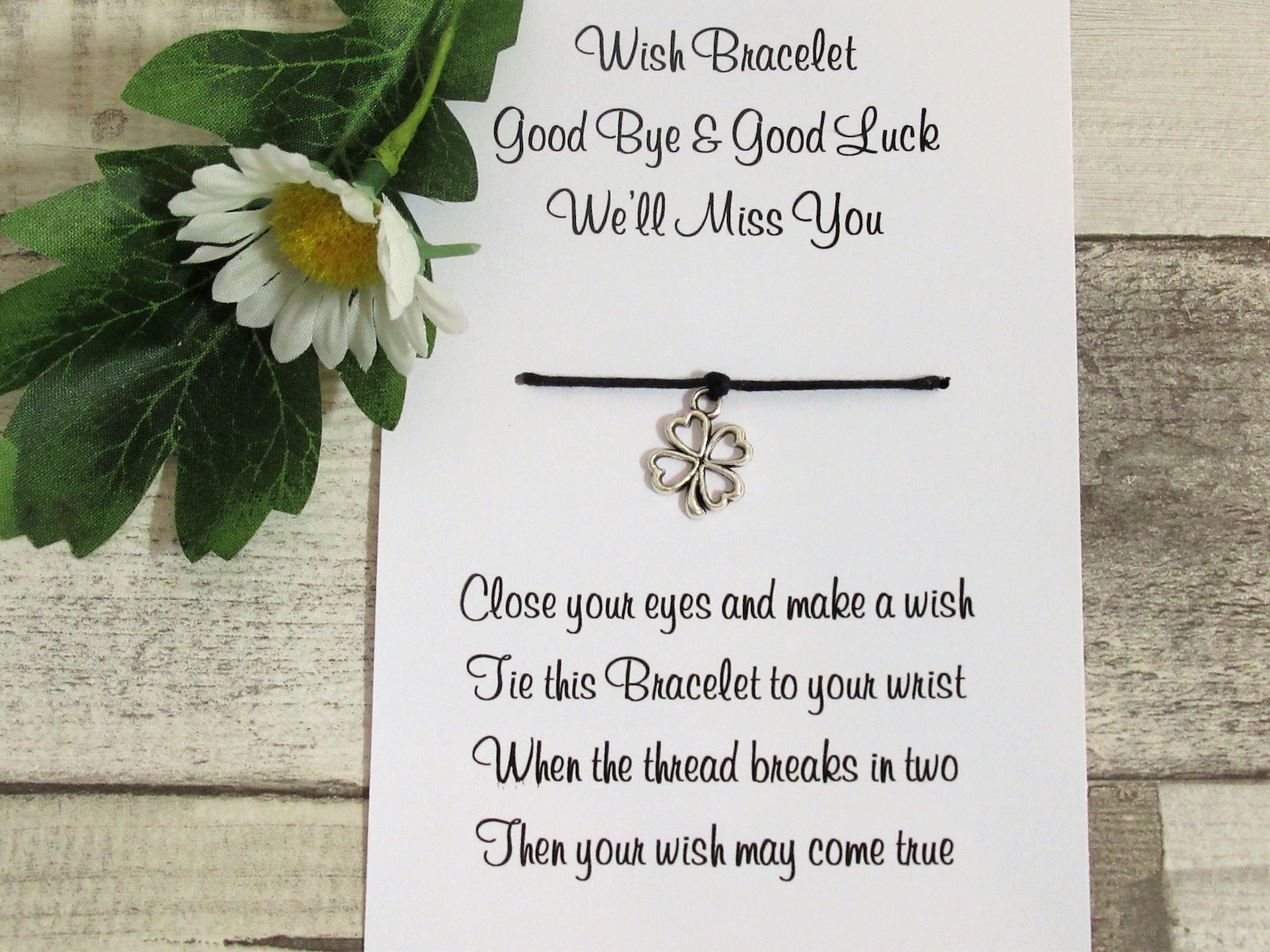 Good Bye & Good Luck We'll Miss You Wish Bracelet Leaving - Etsy