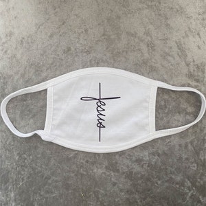 Faith Face Covering Jesus Mask Cross Face Covering 3ply Mask Blessed ...