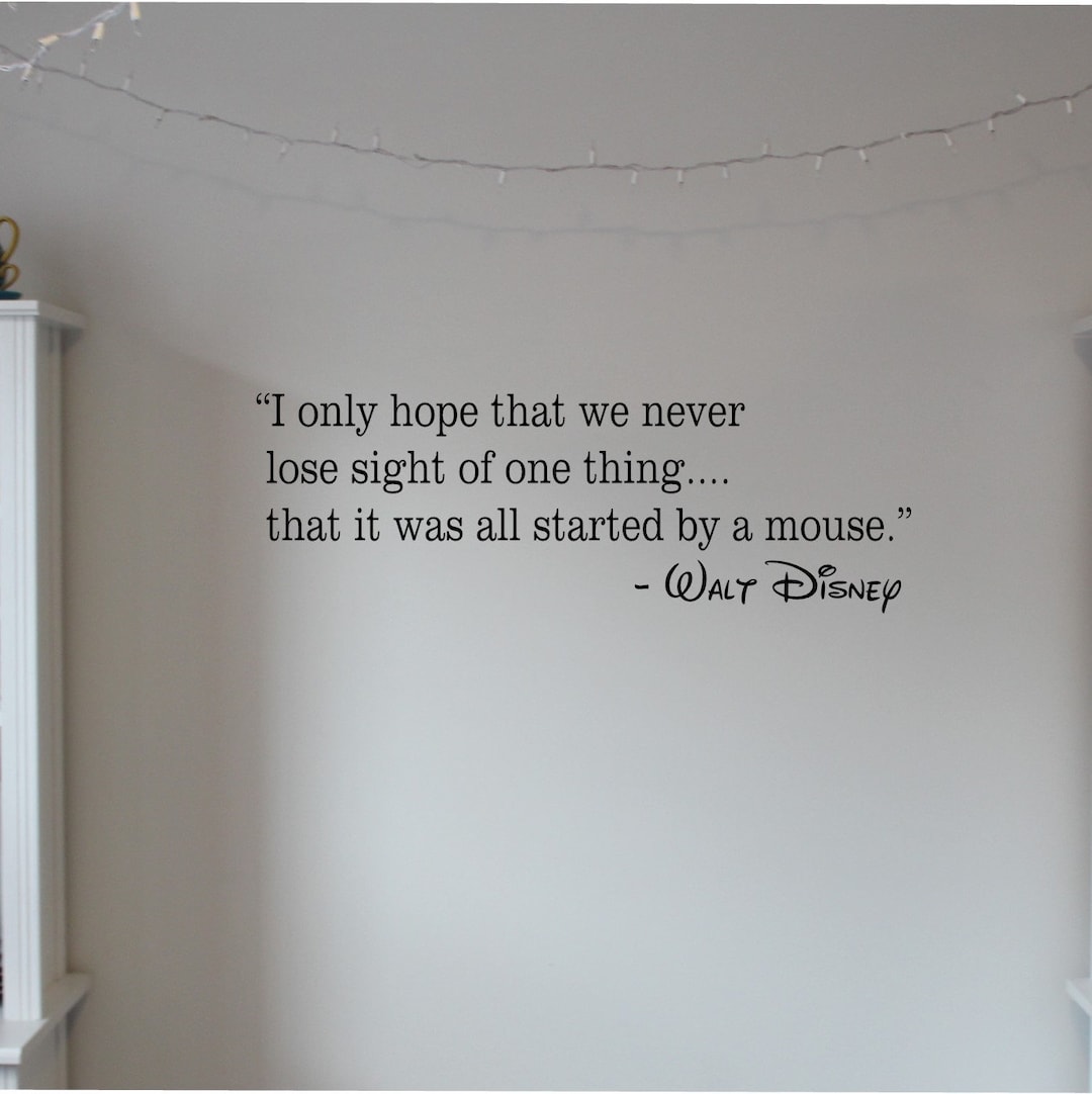 Walt Disney Quote It Was All Started by A Mouse Wall Art - Etsy