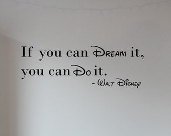 Walt Disney Wall Quote inspirational Quote Vinyl Decal Walt - Etsy