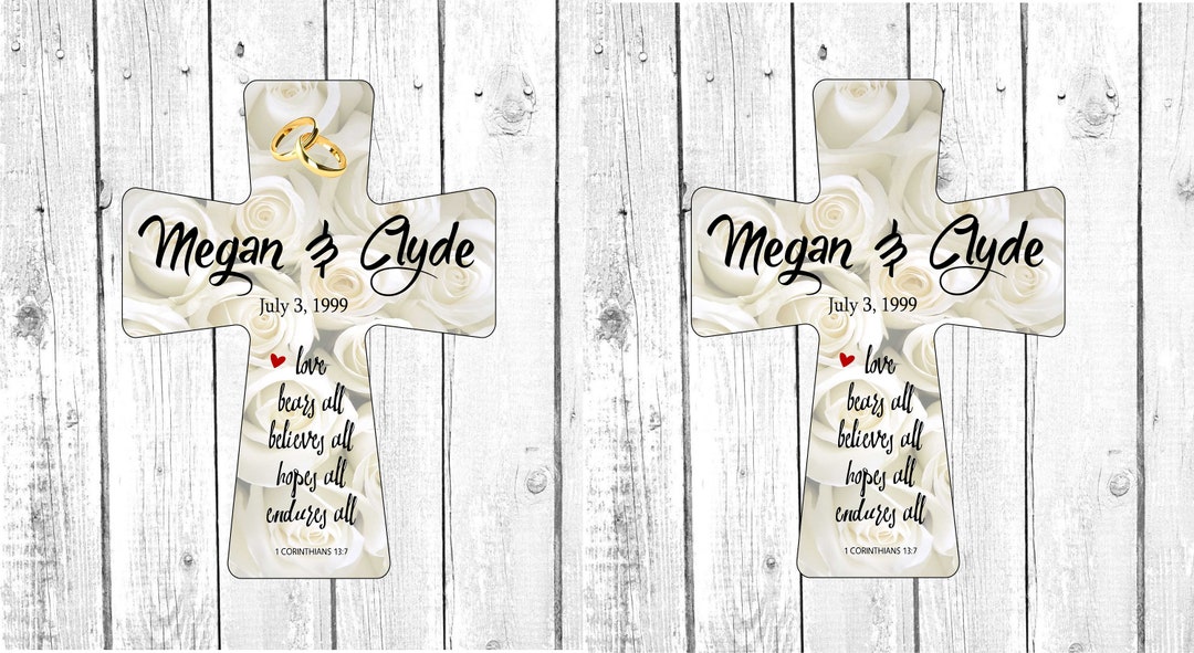 Personalized Wedding Cross - Custom Ceramic Cross - Couple's Wedding ...
