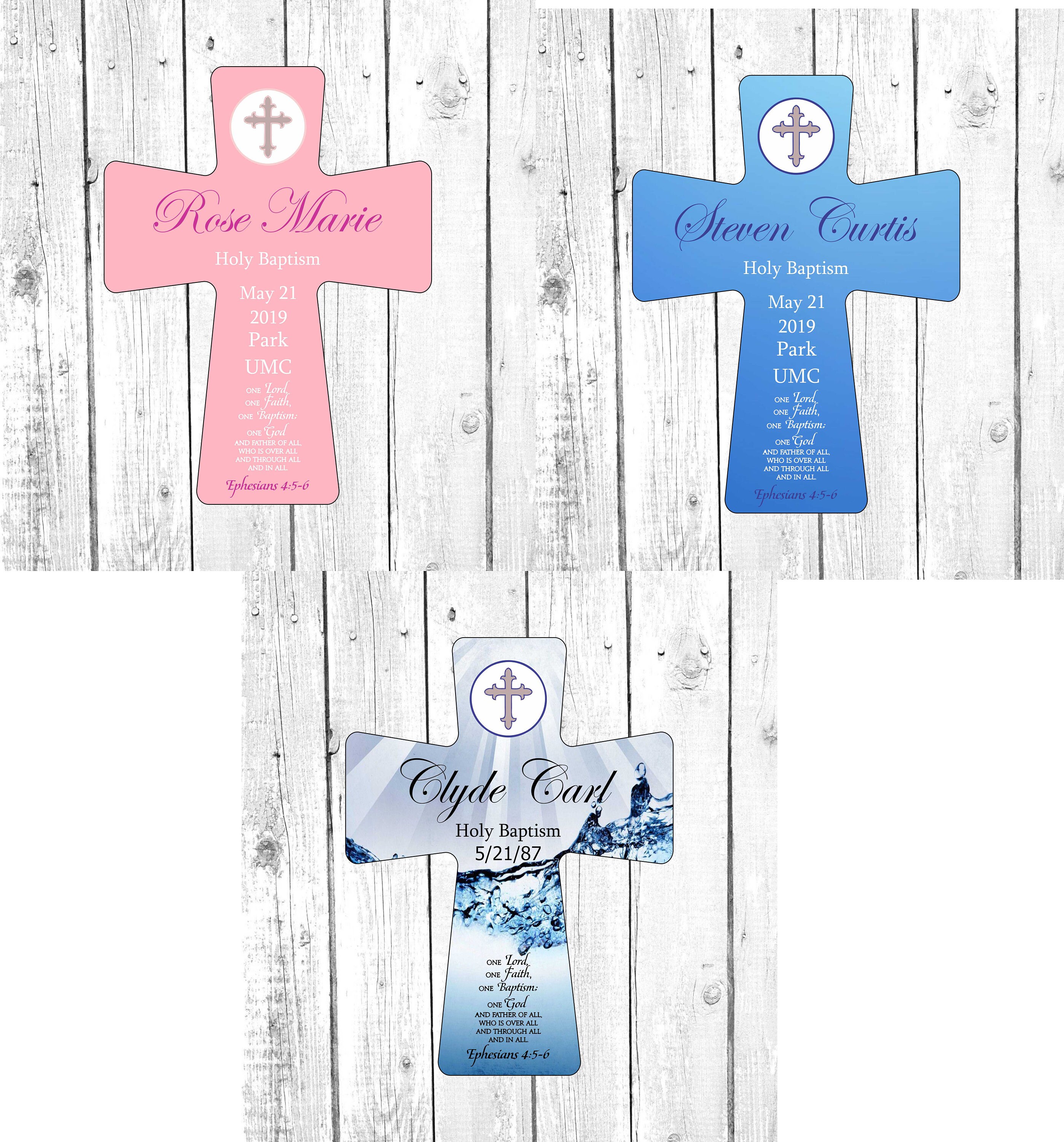Personalized Ceramic Baptism Cross - Religious Home Decor - Baptism ...