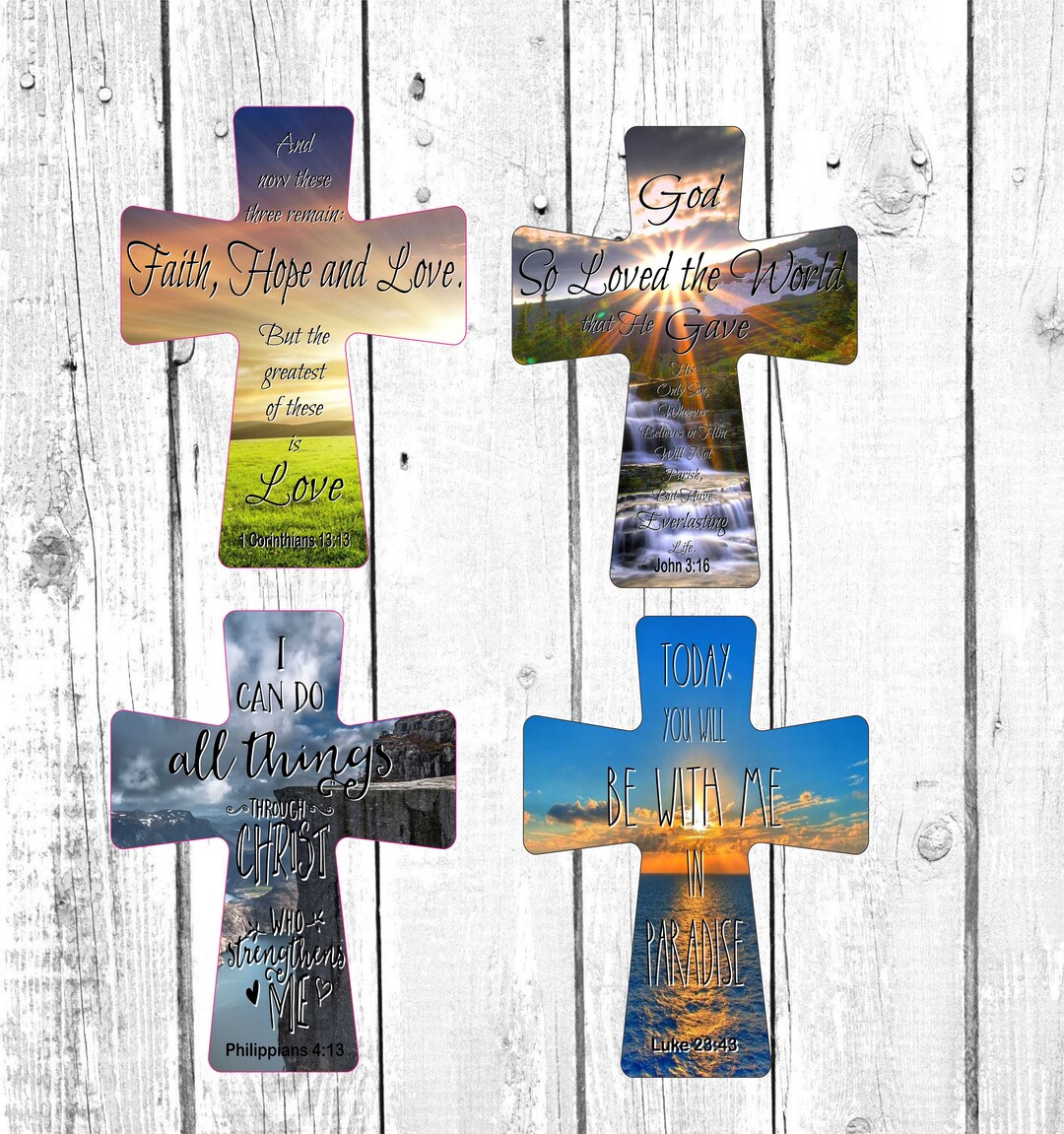 Ceramic Bible Verse Cross - Full Color Cross Wall Decor - Etsy