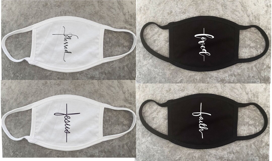 Faith Face Covering - Jesus Mask - Cross Face Covering - 3ply Mask ...