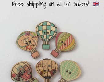 Hot Air Balloon Buttons | Etsy