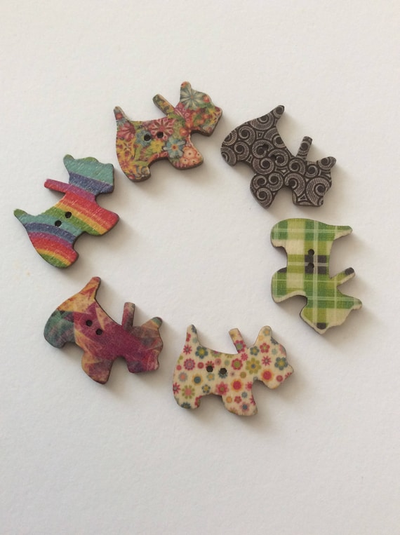 Scotty Dog Buttons doggy Buttons pet Dog Buttons craft Doggy Sewing Buttons craft Embellishment sewing Buttons scrapbooking card Making Etsy