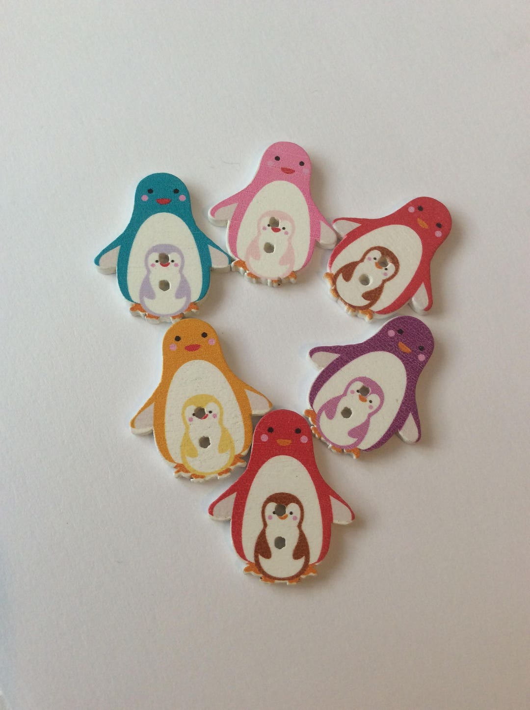 Penguin Buttons/colourful Penguin Buttons/penguin Buttons/craft Sewing ...